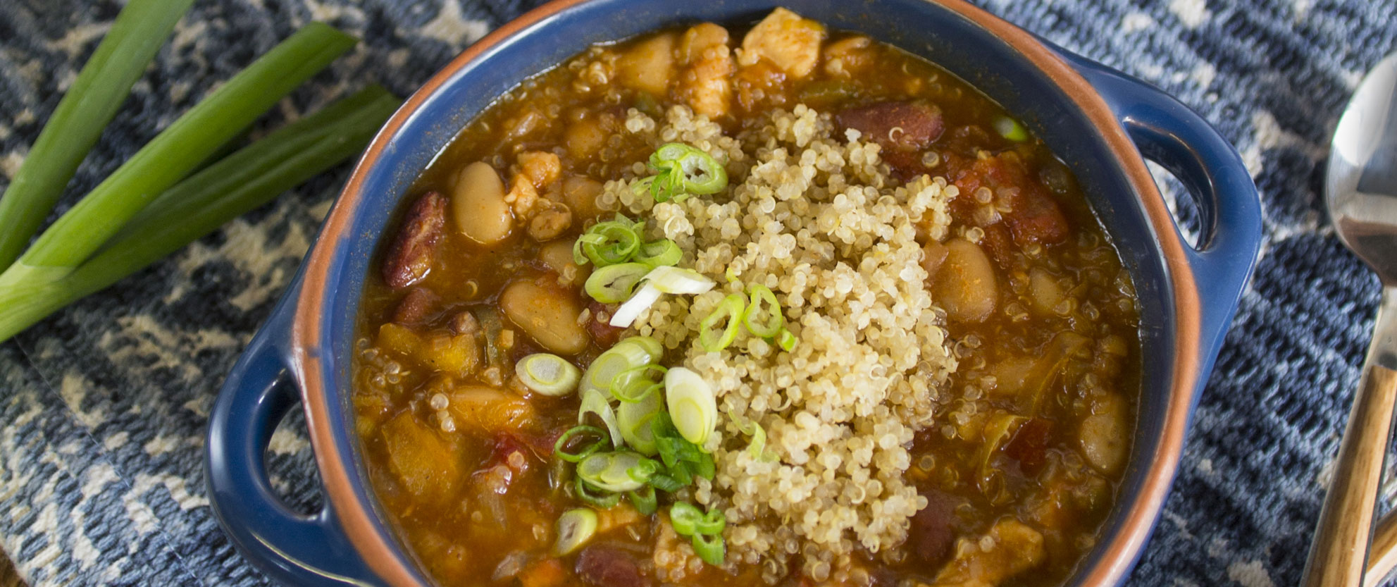 White Chili with Chicken, Leeks, and ecoLife® Golden Quinoa - ecoLife